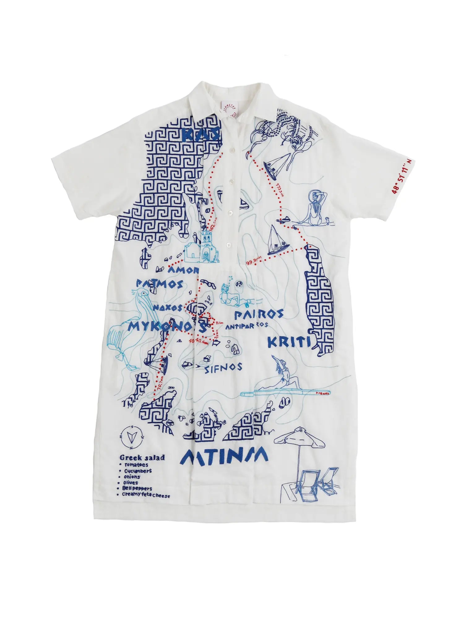 Greece map 7 days - K-shirt - Kilometre Paris